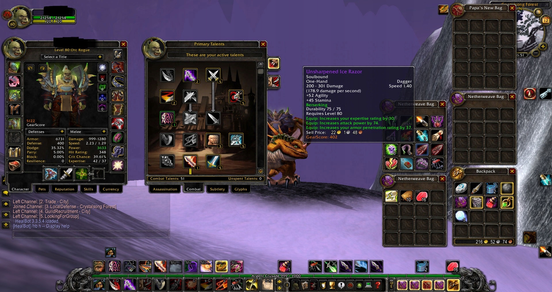 Konto + e-mail WOW Warmane Icecrown Rogue + Death Knight • Opinie - Allegro