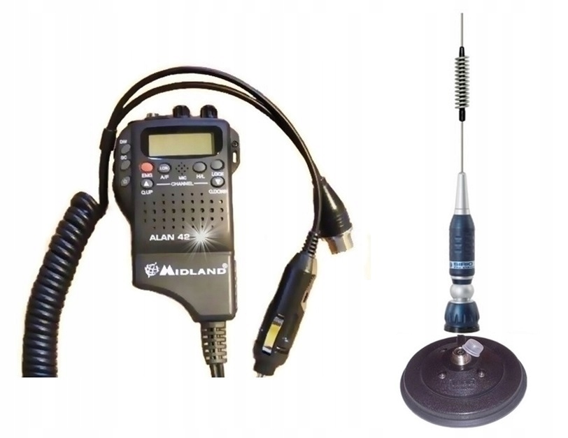 RADIO CB MIDLAND ALAN 42 DS + ANTENA NA MAGNES SIRIO TURBO 800 ...