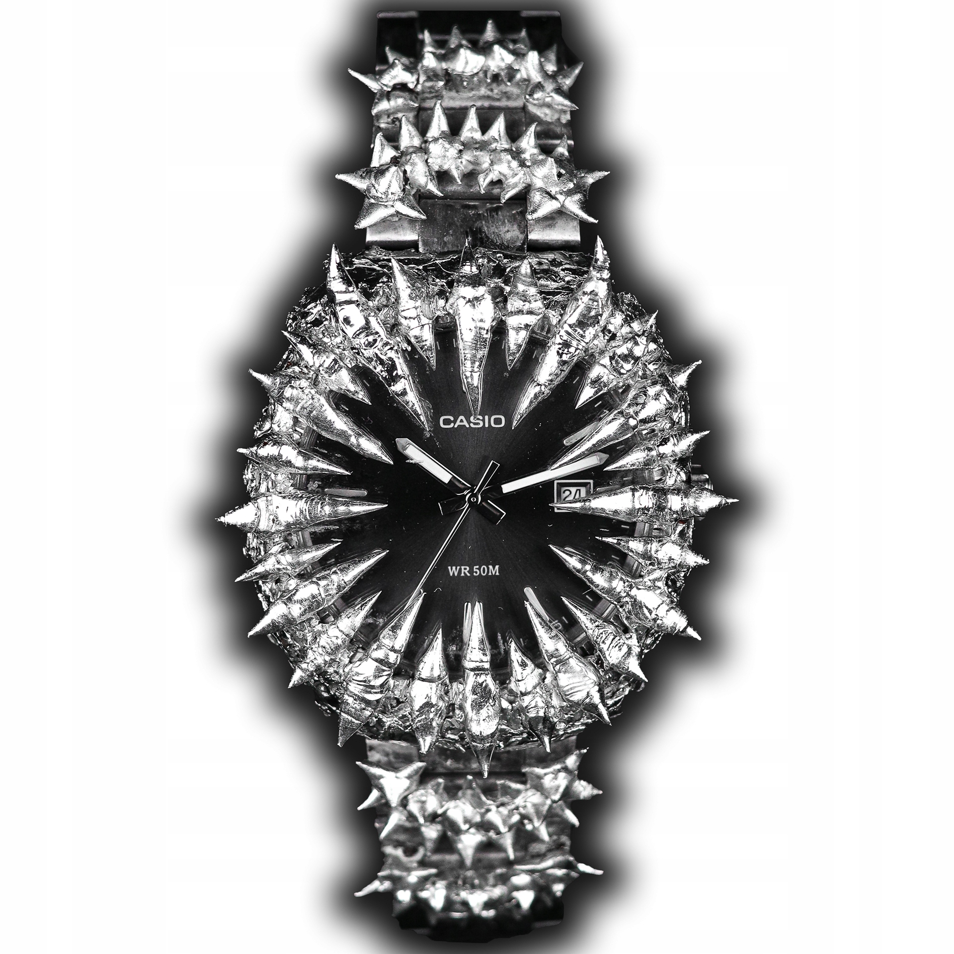 Męski Zegarek casio handmade custom spiked casio (4971850070344) • Cena ...
