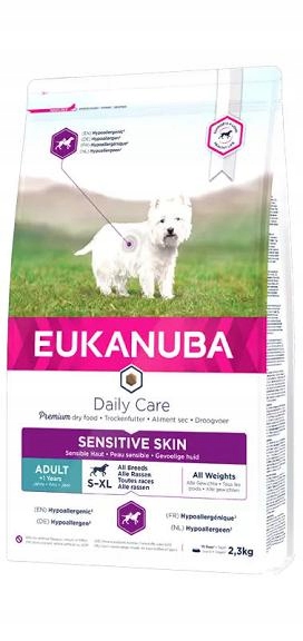 Eukanuba Daily Care Sensitive Skin 2.3kg (8710255119595) • Cena, Opinie • Sucha karma ...