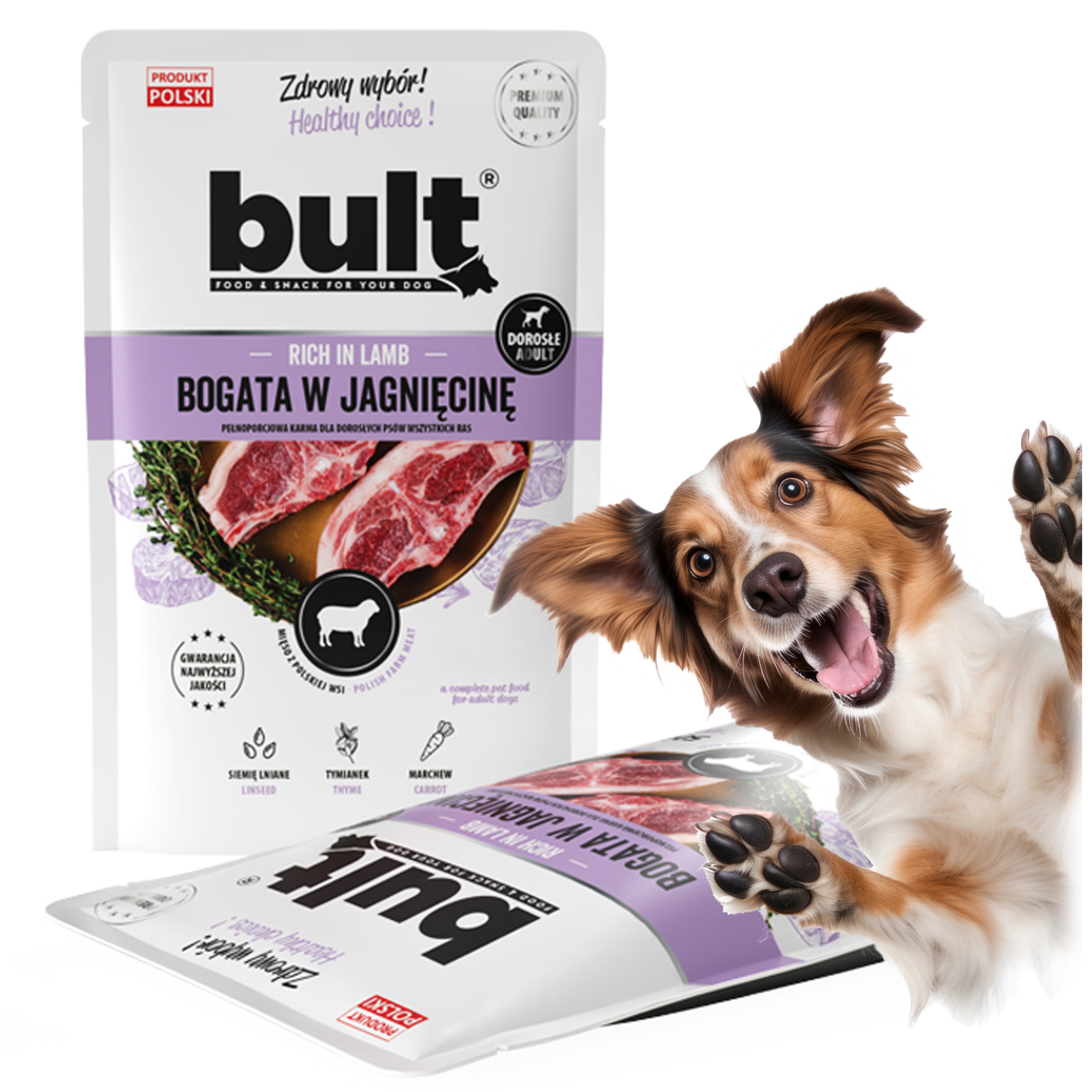 MOKRA KARMA DLA PSA BULT SASZETKA MIELONKA MIĘSO JAGNIĘCINA 100G ...