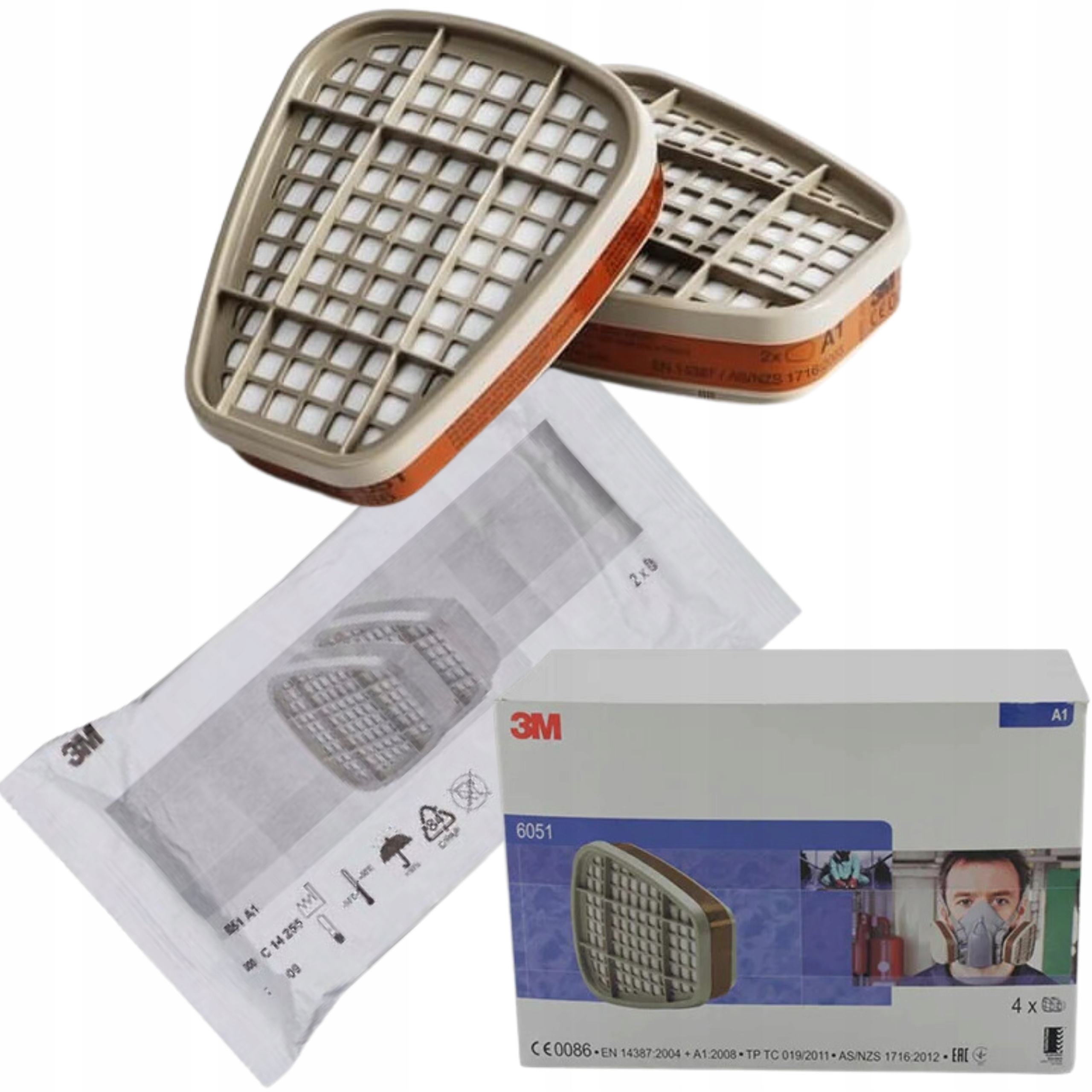 Pochłaniacz 6051 A1 (Komplet - 2 szt. w opakowaniu) 3M (0063347782244) • Cena, Opinie • Filtry i ...