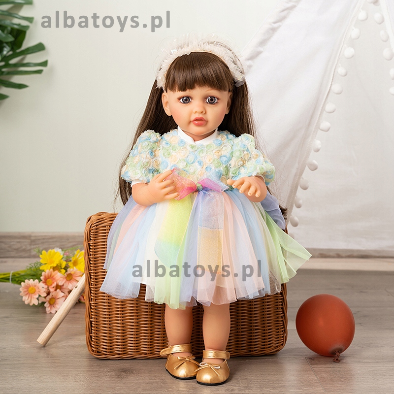ŚLICZNA LALKA 55cm REBORN REALISTYCZNA RĘCZNIE WYKONANY KOSTIUM - LENA ...