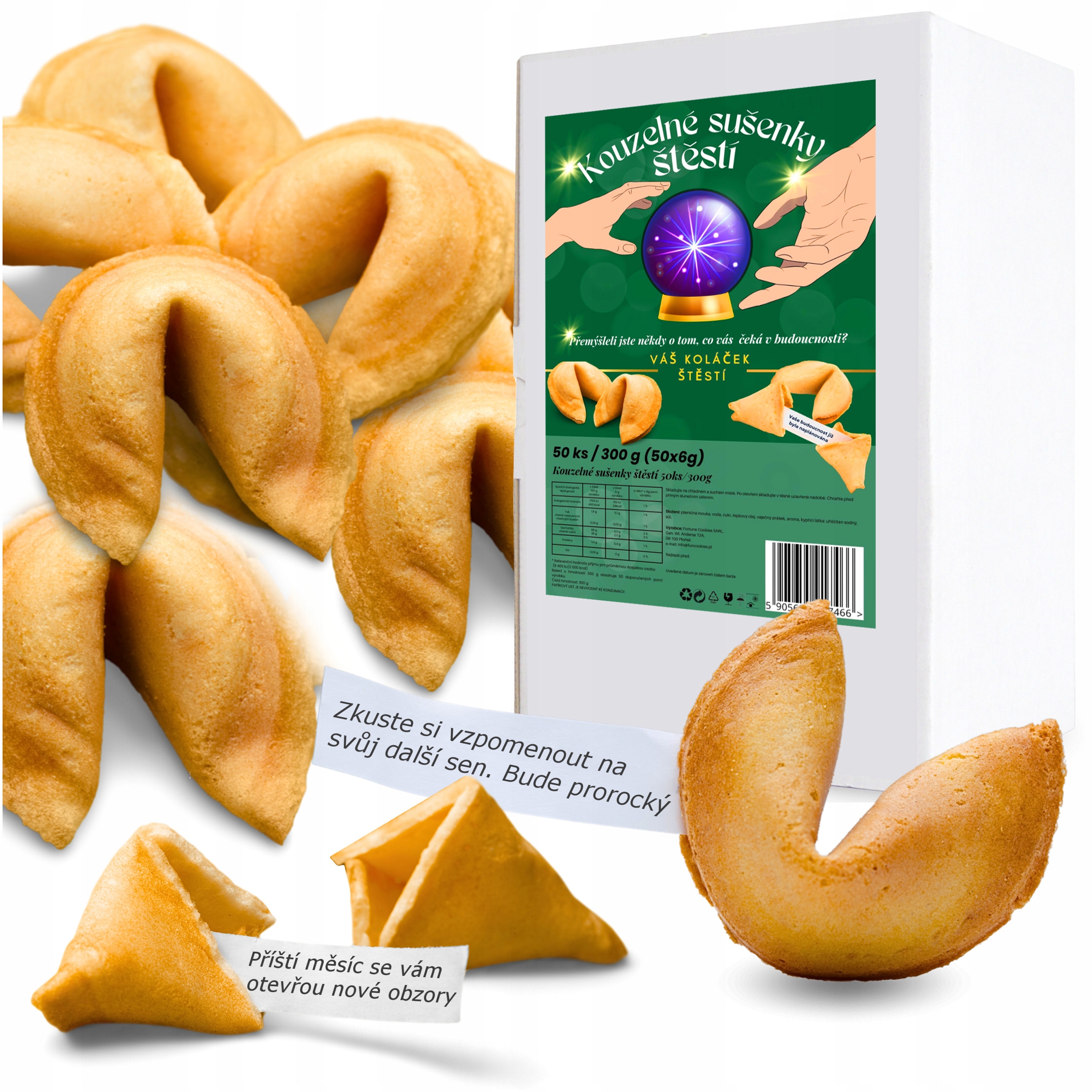 SUŠENKY ŠTĚSTÍ LUCKY COOKIES MAGICKÉ ÚČEL 50 ks čínské sušenky party za ...