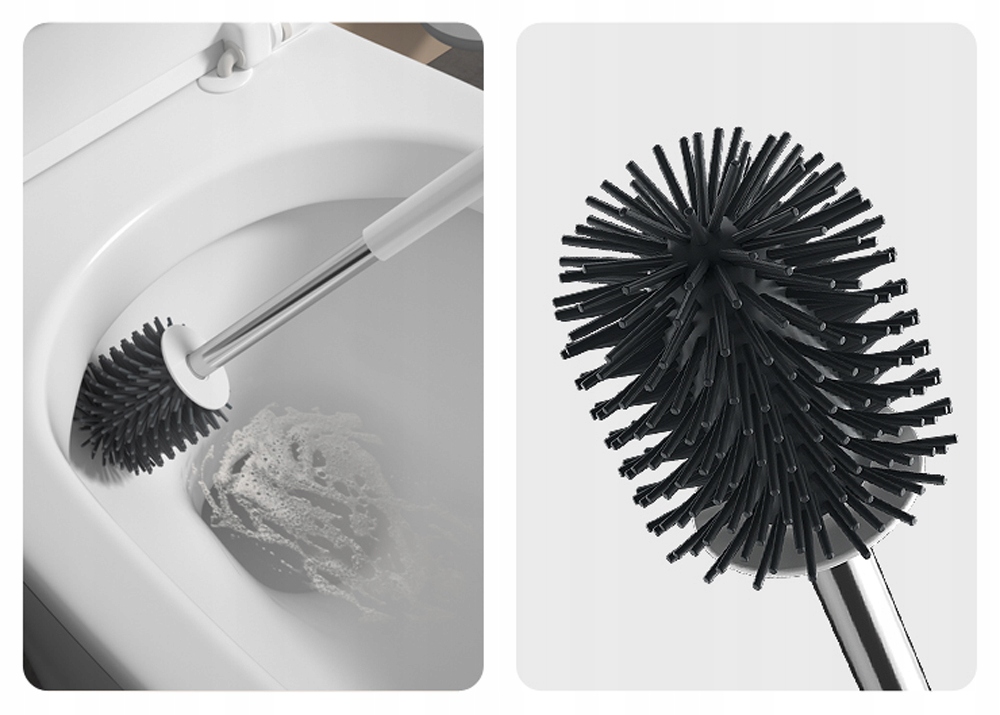 WC kefa - SILIKÓNOVÁ TOALETNÁ KEFA NA OCELOVÉ WC