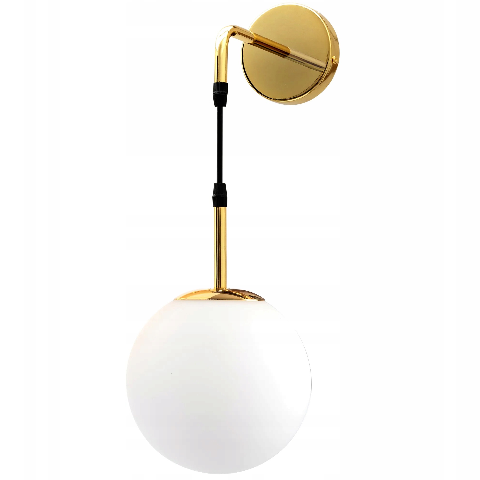 Lampa Kinkiet Ścienny Złoty Szklana Kula Mleczna (5902557353941) • Cena ...