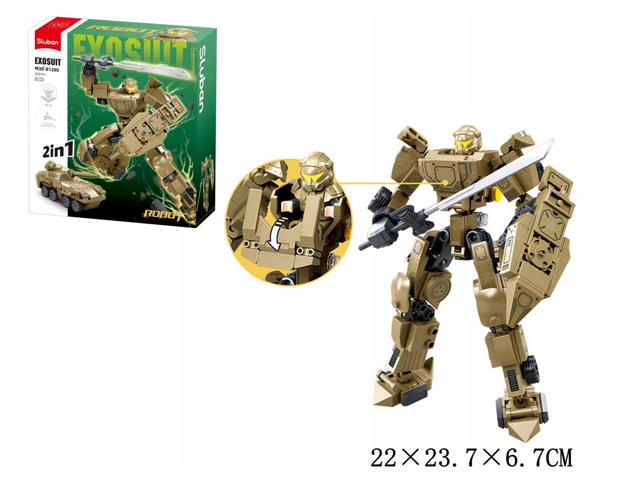 Stavebnice Sluban Robot Tank 233 dílků 2v1 Stavebnice pro děti M38 ...