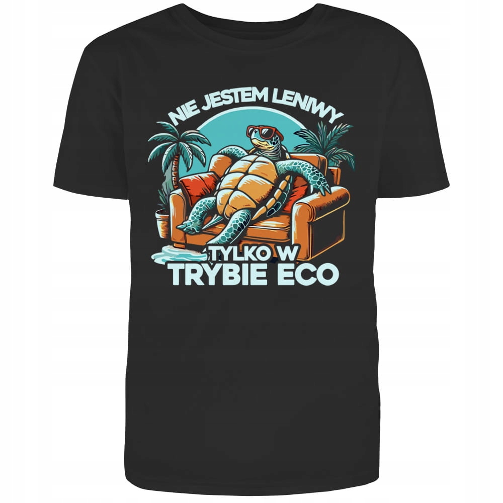 KOSZULKA MĘSKA Z ŻÓŁWIEM Z NADRUKIEM ŚMIESZNE KOSZULKI NADRUK Z NAPISEM L • Cena, Opinie • T ...