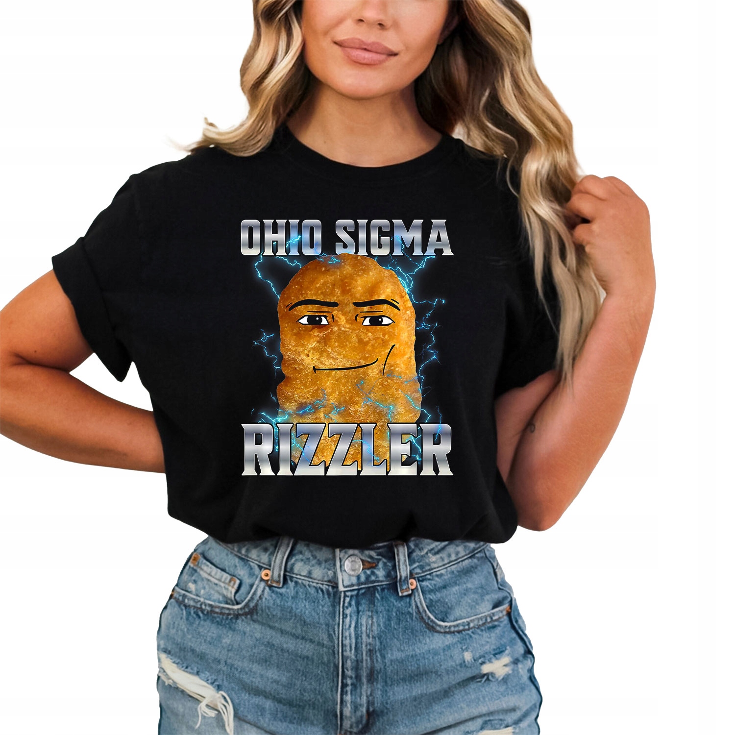 KOSZULKA OHIO SIGMA RIZZLER CHICKEN NUGGET MEMY MEME DAMSKA XXL • Cena ...