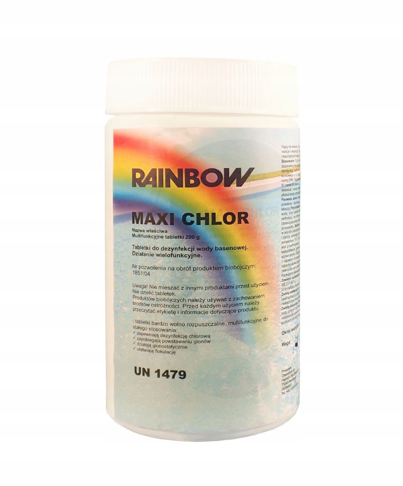 Chlor tabletki Rainbow 1 kg • Cena, Opinie • Chemia basenowa ...