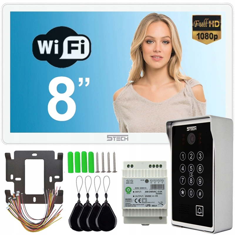 WIDEODOMOFON 5tech WIFI BRELOKI SZYFRATOR FULL-HD VERUS ONE PLUS 84213 DIN (5905884581100 ...