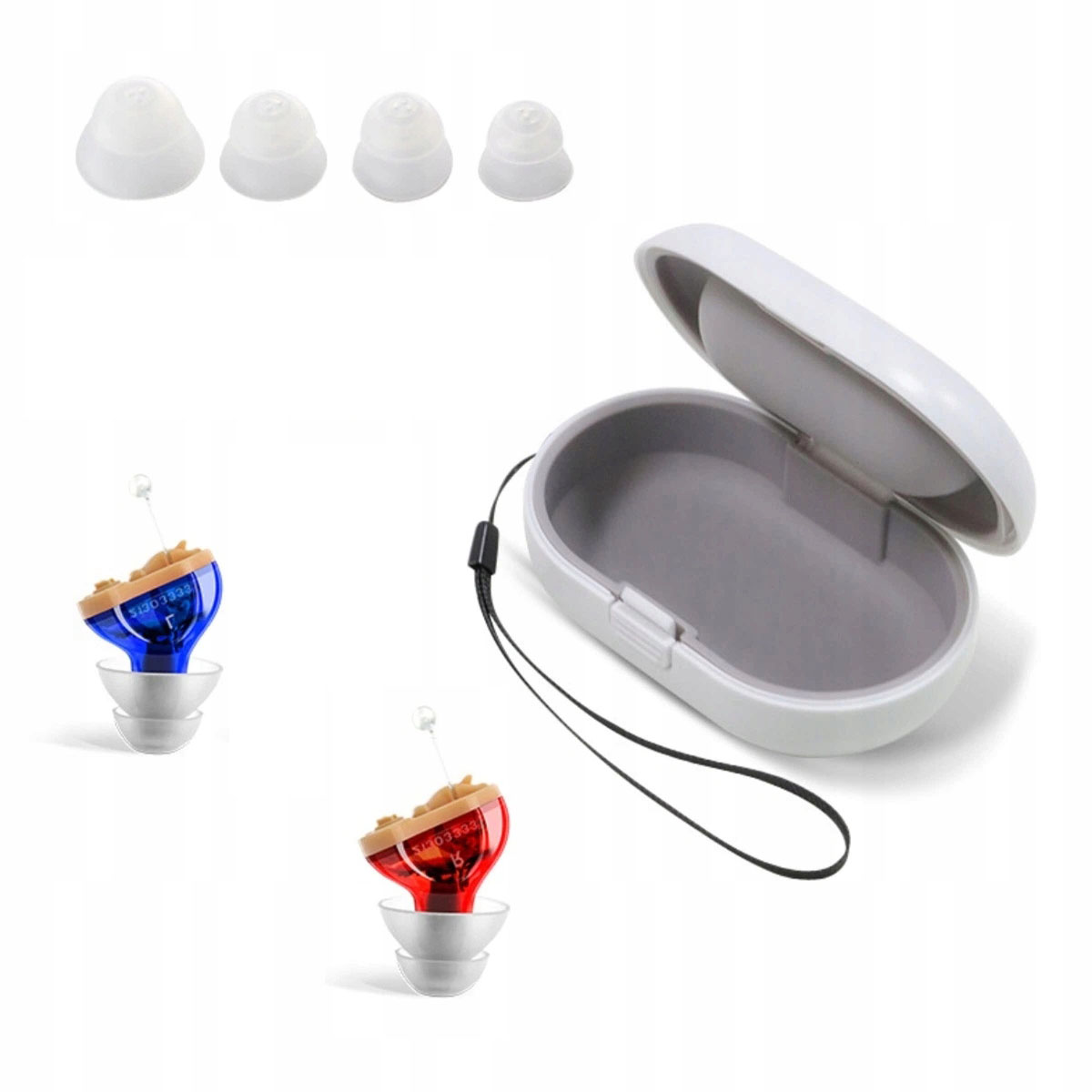 APARAT SŁUCHOWY AKUMULATOR 2w1 DOUSZNY WZMACNIACZ SŁUCHU lewy i prawy ...