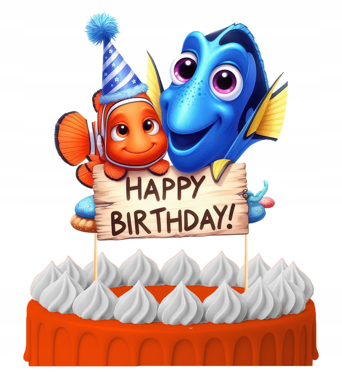 SZÁZ ÉVIG ÉLJEN TORTA DÍSZ Halacska NEMO DORY HAL FIGURÁK TORTADÍSZEK 2 ...