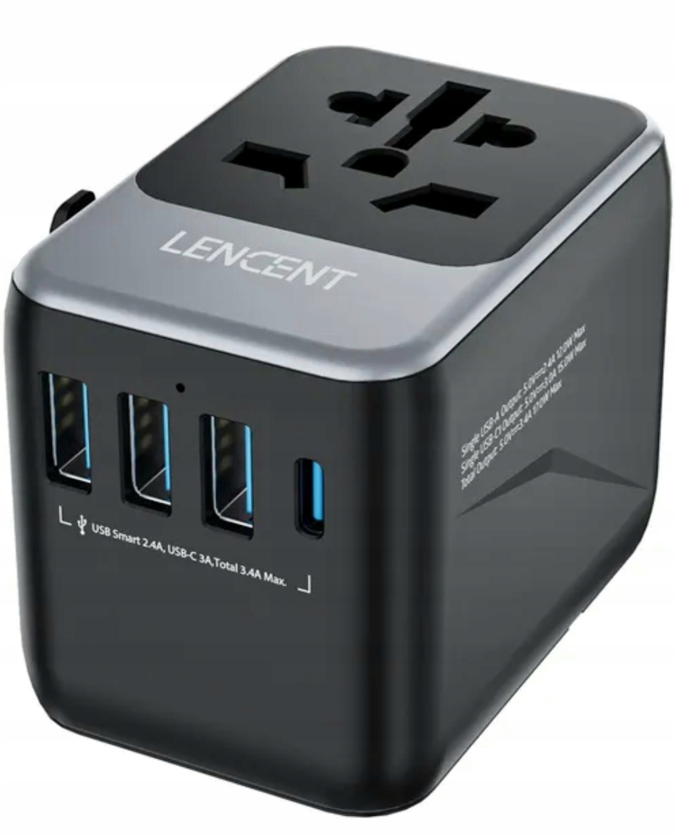 LENCENT 651FC UNIWERSALNY ADAPTER PODRÓŻNY i 4-PORTOWA ŁADOWARKA USB ...