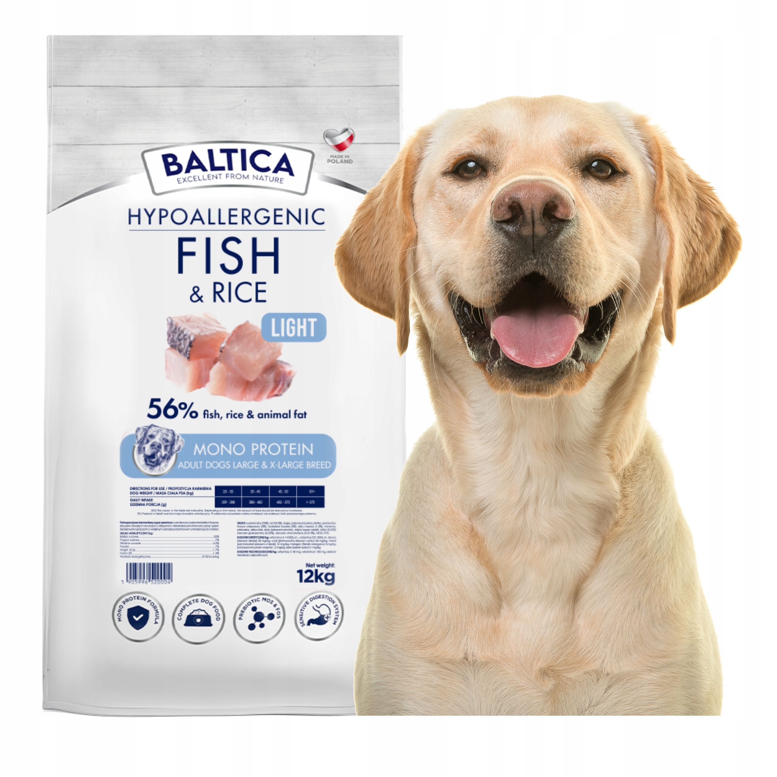 Baltica FISH & RICE 12KG DLA ŚREDNIE I DUŻE RA (5905488404782) • Cena ...