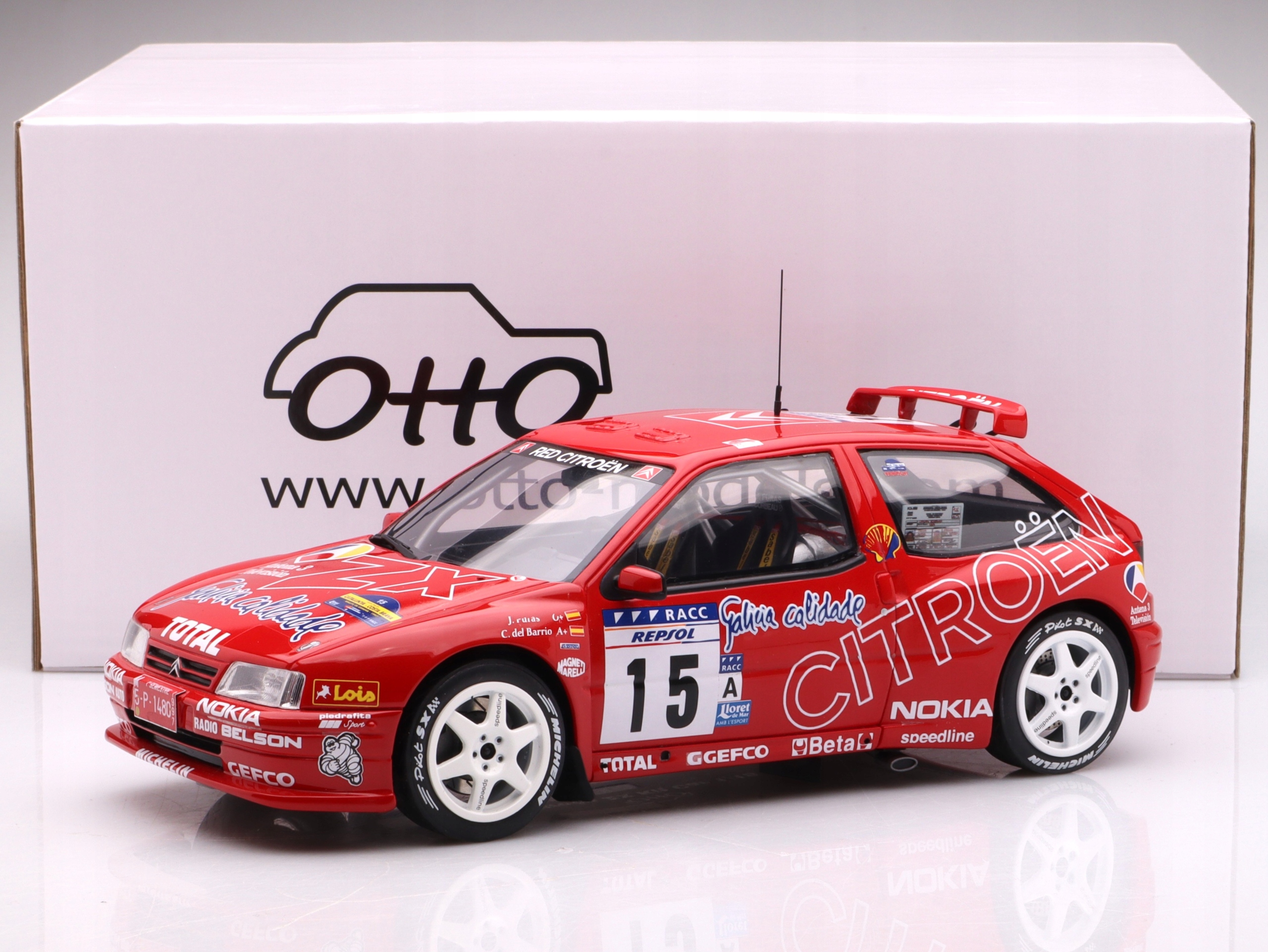 Citroen ZX KIT Car #15 J. Puras Catalunya - 1997, red Otto Mobile 1:18 ...
