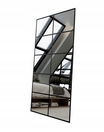 Lustro Czarna Rama Czarne Szprosy Loft 180x70cm (5905487306513) • Cena ...