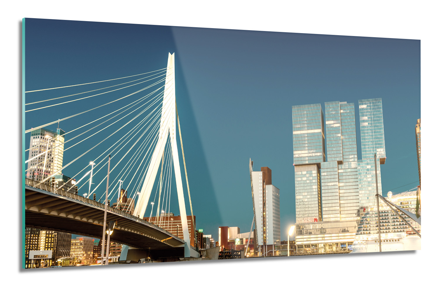 Wieżowce most rzeka dekor na ścianę 140x70 ścienny • Cena, Opinie ...