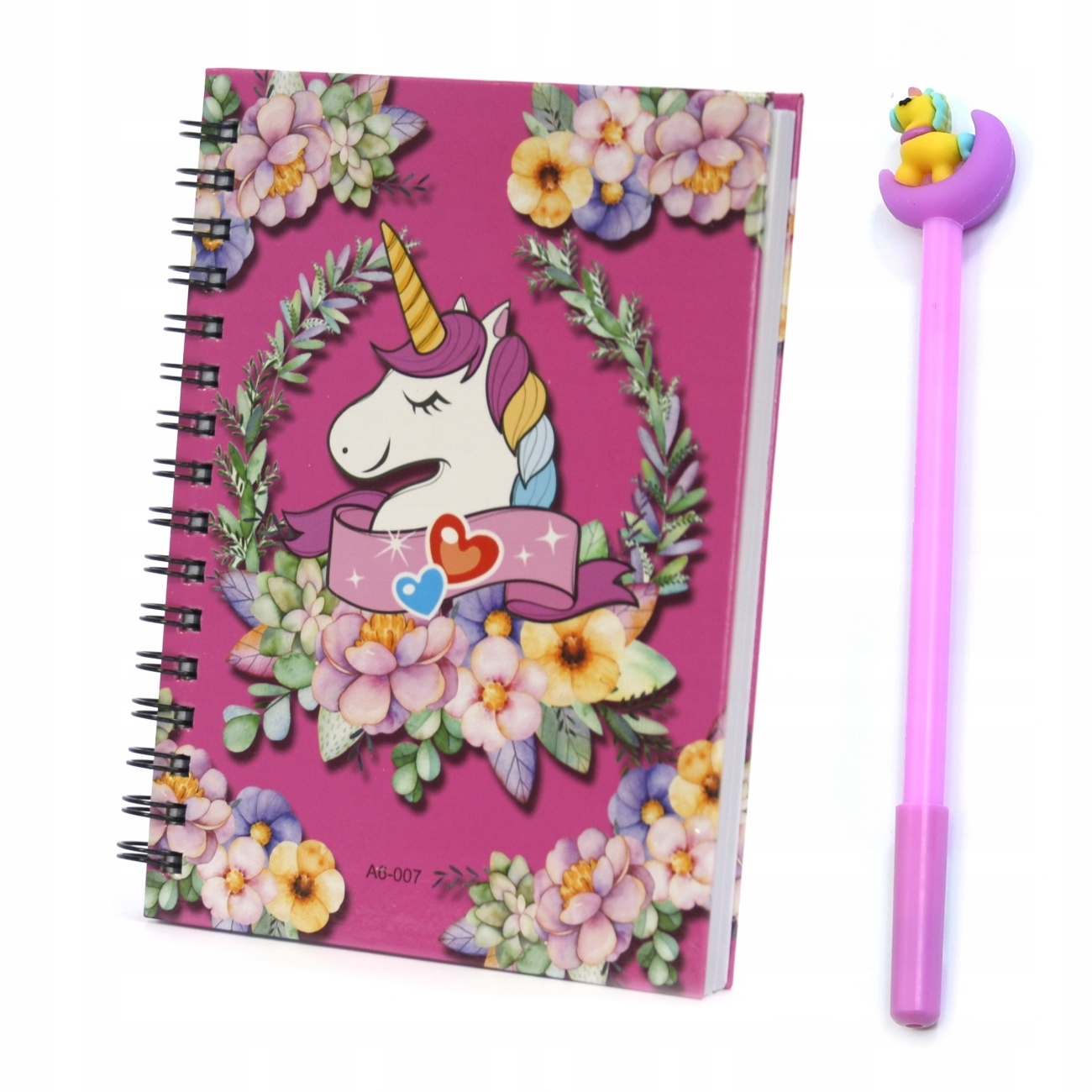 NOTES JEDNOROŻEC ZESZYT DLA DZIECI PAMIĘTNIK RÓŻNE KOLORY + CIENKOPIS ...