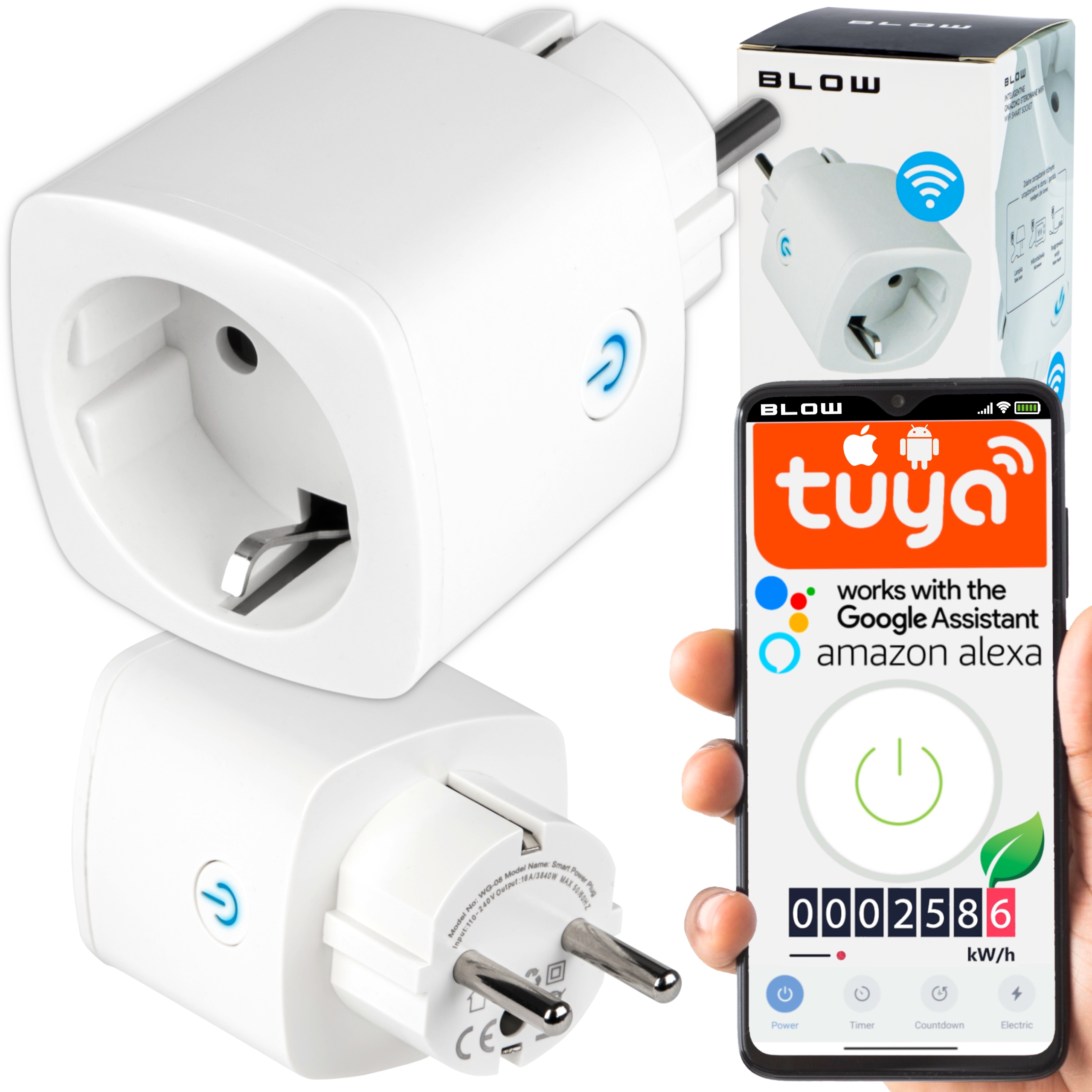 INTELIGENTNE GNIAZDKO WIFI PILOT TUYA SMART TIMER (5900804116486 ...