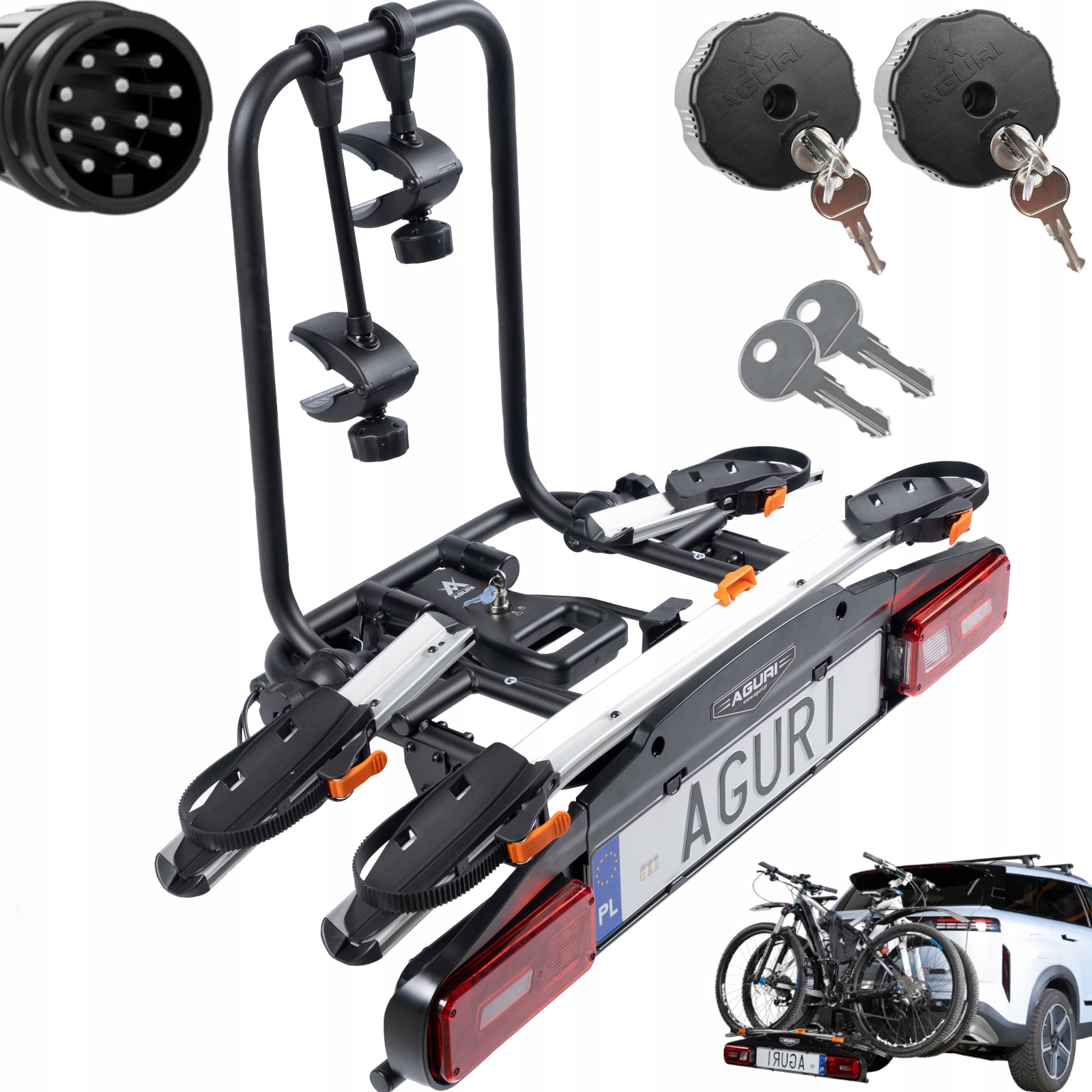 Bagażnik Rowerowy na hak AGURI Active Bike PRO Silver Platforma 2 ...