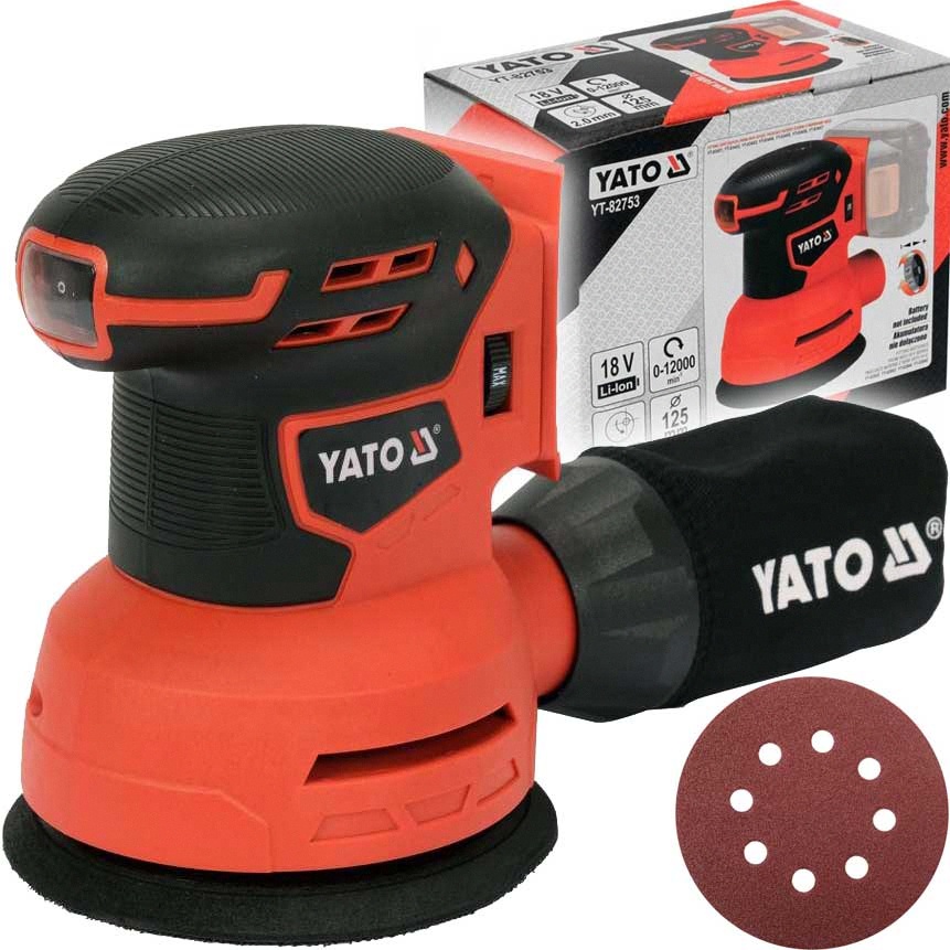 YATO SZLIFIERKA MIMOŚRODOWA AKUMULATOROWA 18V BODY (5906083082023) • Cena, Opinie • Szlifierki ...
