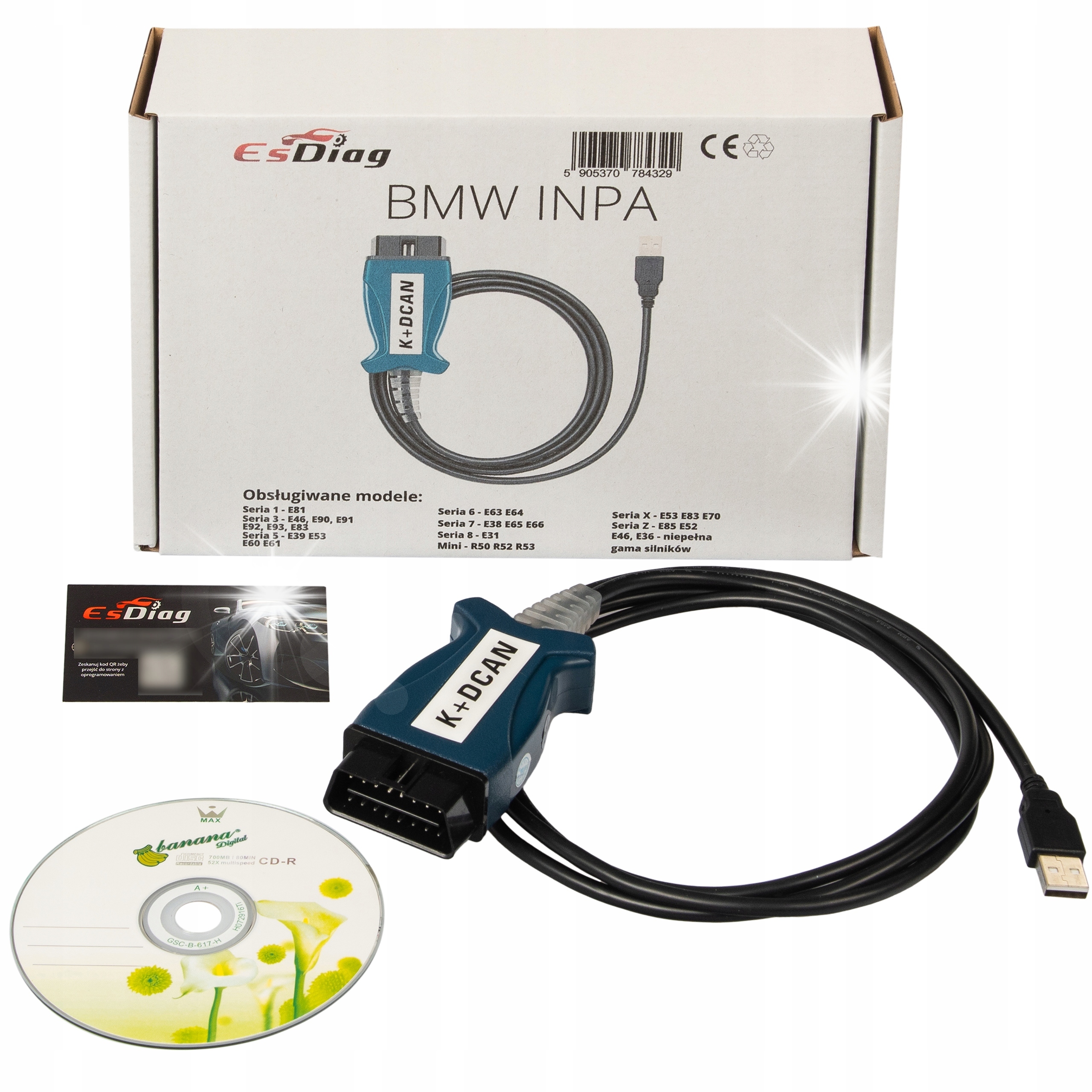 NAJNOWSZY ESDIAG INTERFEJS DIAGNOSTYCZNY INPA 3K + DCAN V2 OBD2 BMW 5907920713582 za 179.99PLN z ...