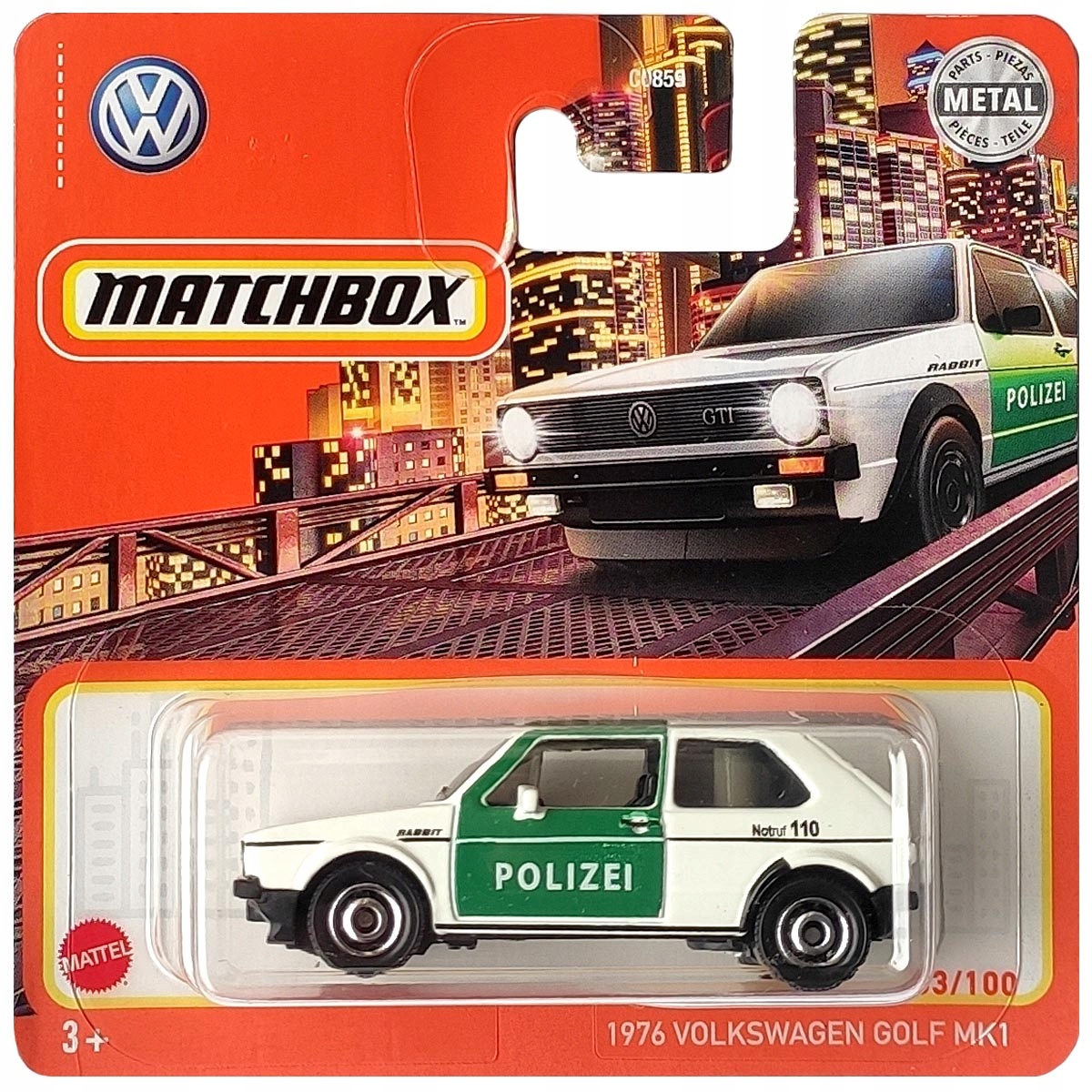 Matchbox 1976 VOLKSWAGEN GOLF MK1 - POLICJA, POLICE, POLIZEI GXM51 ...