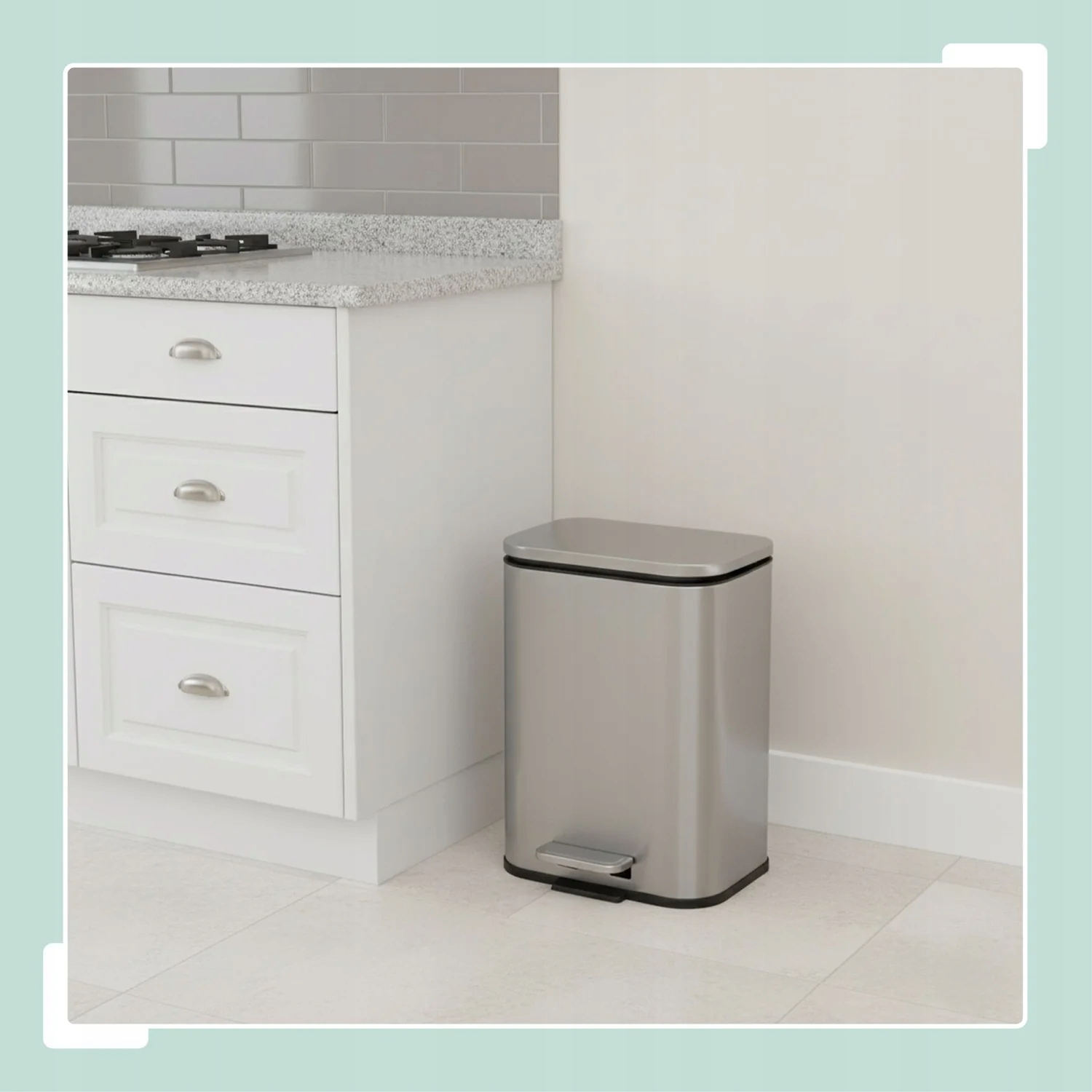 Szemeteskosár, 5 literes, csendes záródással, ujjlenyomat-álló ...