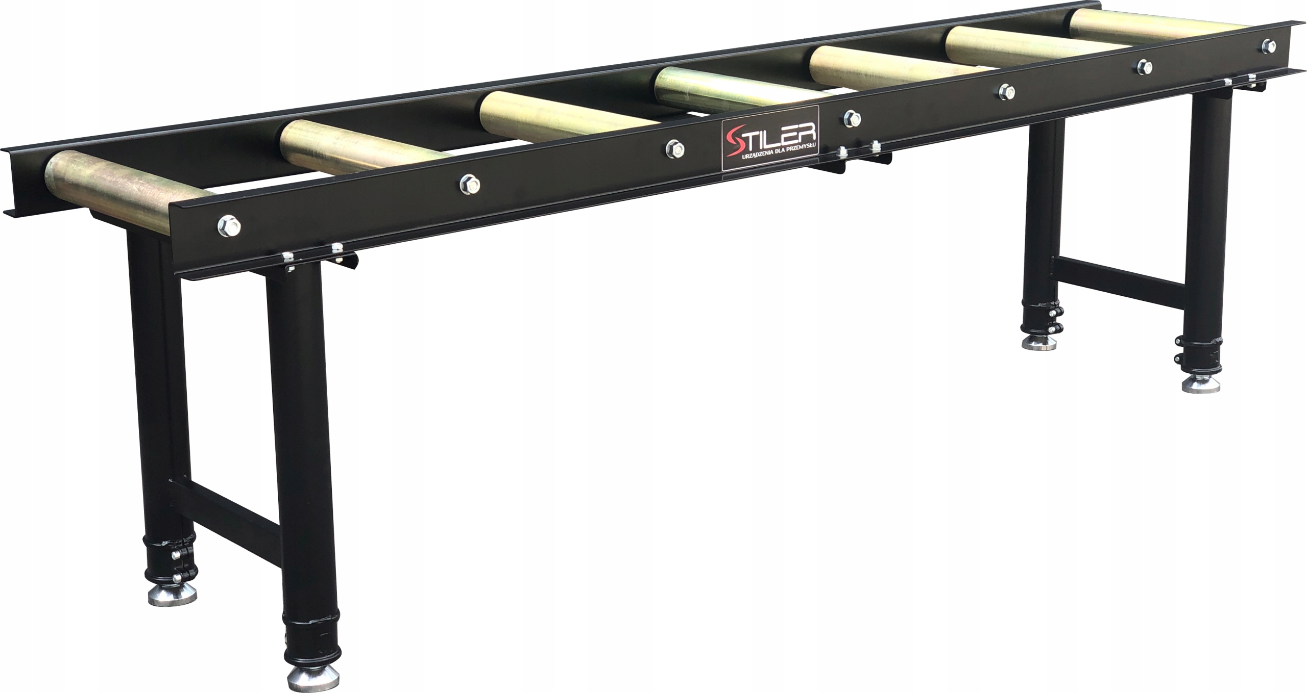 PODAJNIK ROLKOWY STÓŁ PODAJĄCY ROLKI 2M CZARNY NOWY ROLOTOK REGULOWANY ...