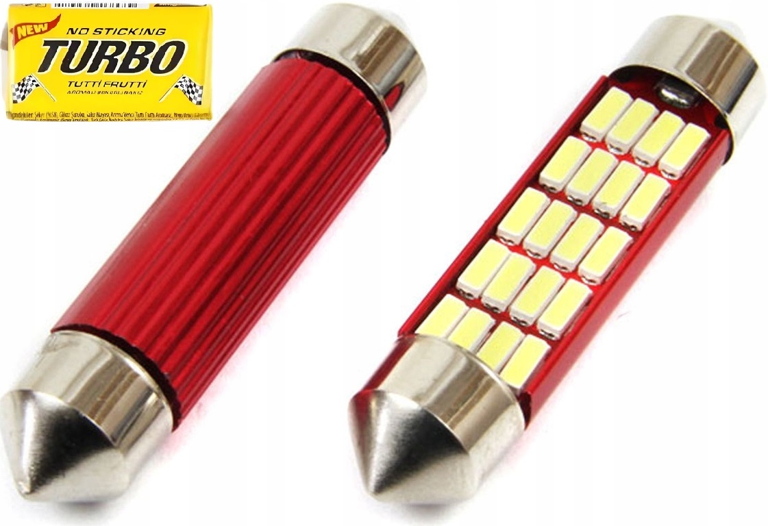 2x RURKI RURKOWE Żarówki 20SMD LED rurkowa C5W 41mm Canbus 12V do auta ...