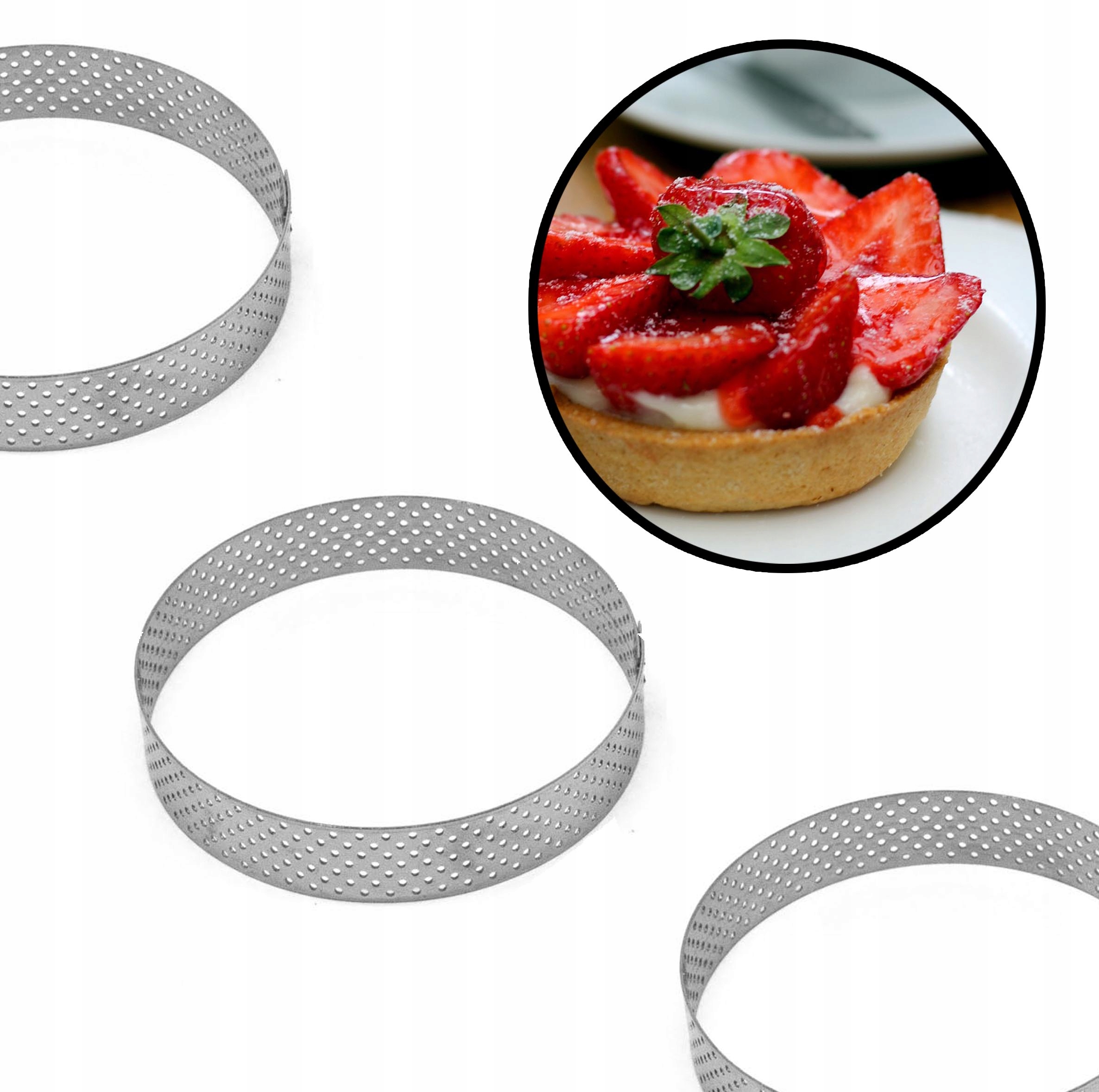 FORMA FOREMKA DO TARTY TARTALETEK PERFOROWANA MAŁA RANT OKRĄGŁA 8 cm ...