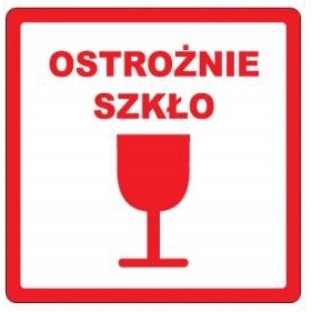 100 SZTUK NAKLEJKI OSTROŻNIE SZKŁO NIE RZUCAC (5905884483824) • Cena ...