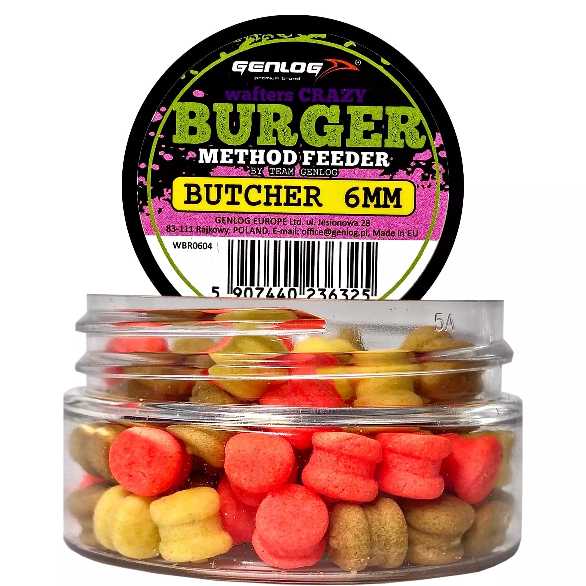 Pellet Method Feeder Wafters Crazy Burger 6mm 25ml Genlog Butcher za 92 ...