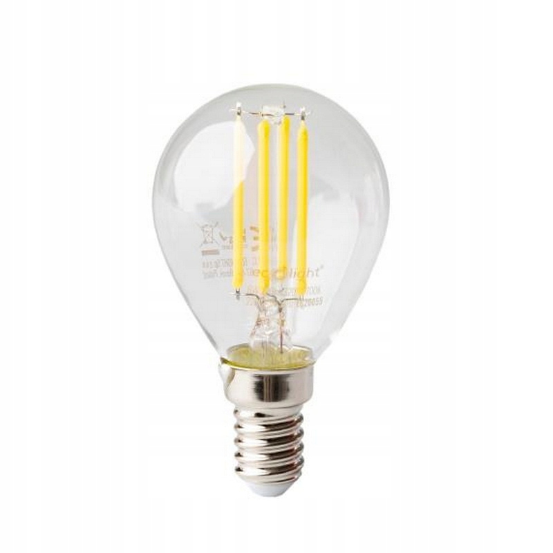 ŻARÓWKA DEKORACYJNA LED FILAMENT KULKA E14 230V 6W CIEPŁA ECOLIGHT ...