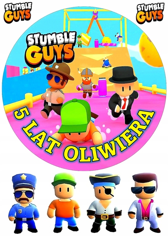 OPŁATEK NA TORT STUMBLE GUYS GRUBY +POSTACIE TEKST (5010398723653) • Cena, Opinie • Dekoracje ...