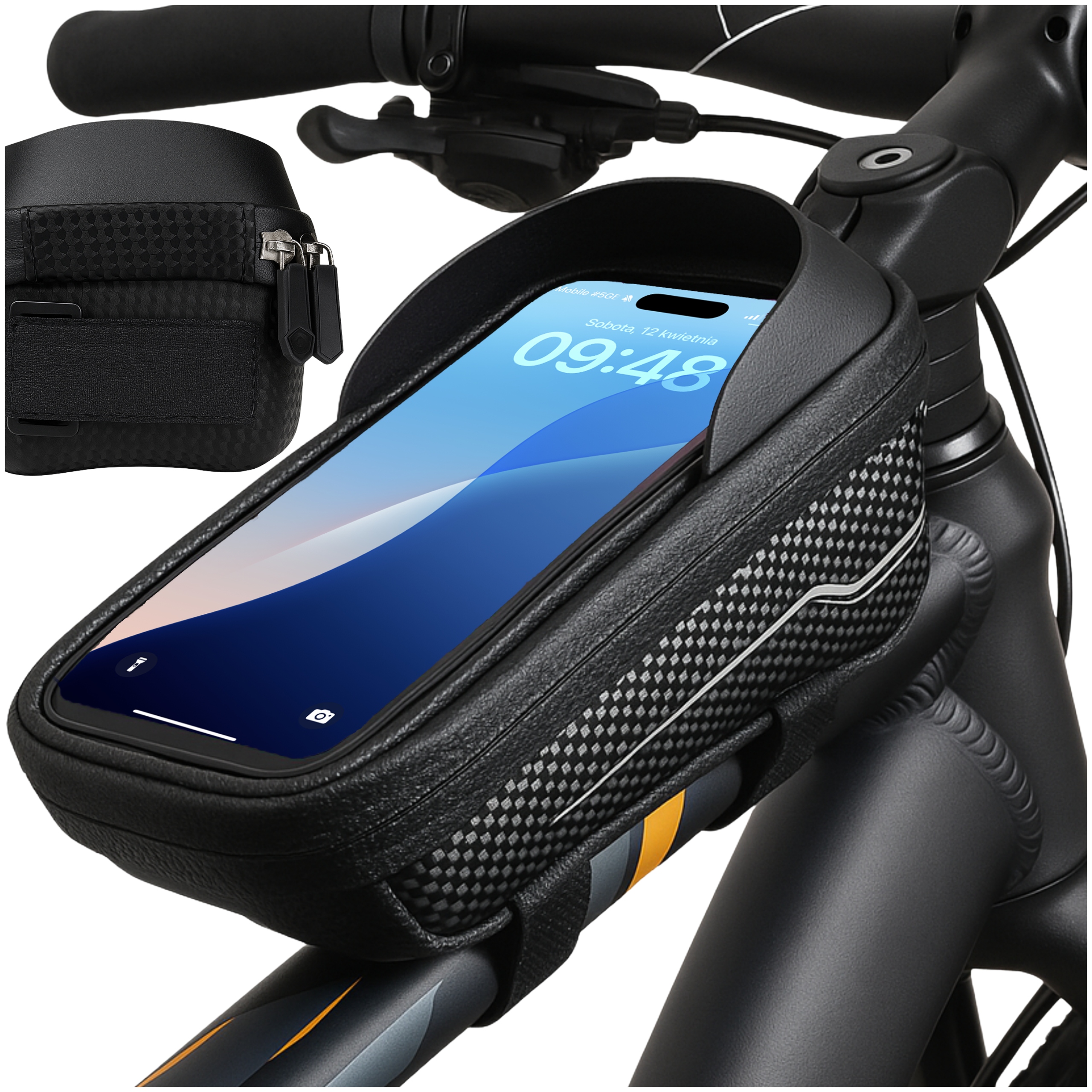 SAKWA ROWEROWA WODOODPORNA UCHWYT ETUI NA TELEFON TORBA SASZETKA NA ...