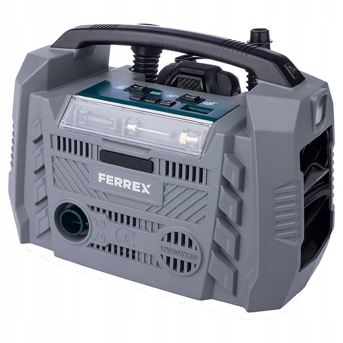 KOMPRESOR HYBRYDOWY BEZOLEJOWY FERREX FLP-20 380L/MIN 230V/12V/AKU 20 ...