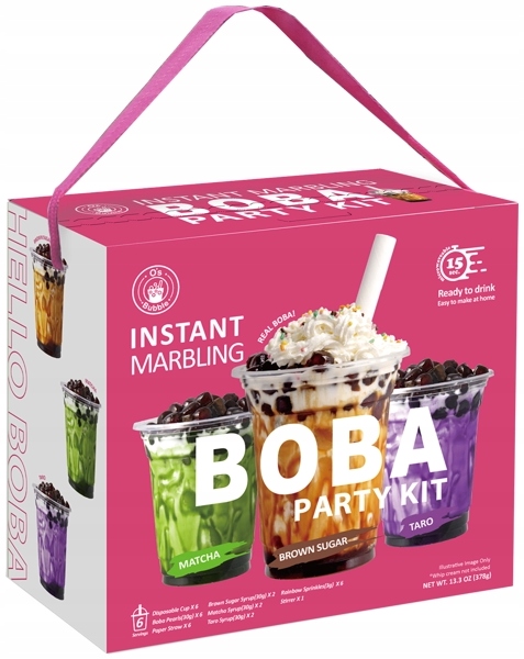 Sada Bubble Tea Boba Party Kit 360g, 6 hrnčekov - O's bubble - Allegro