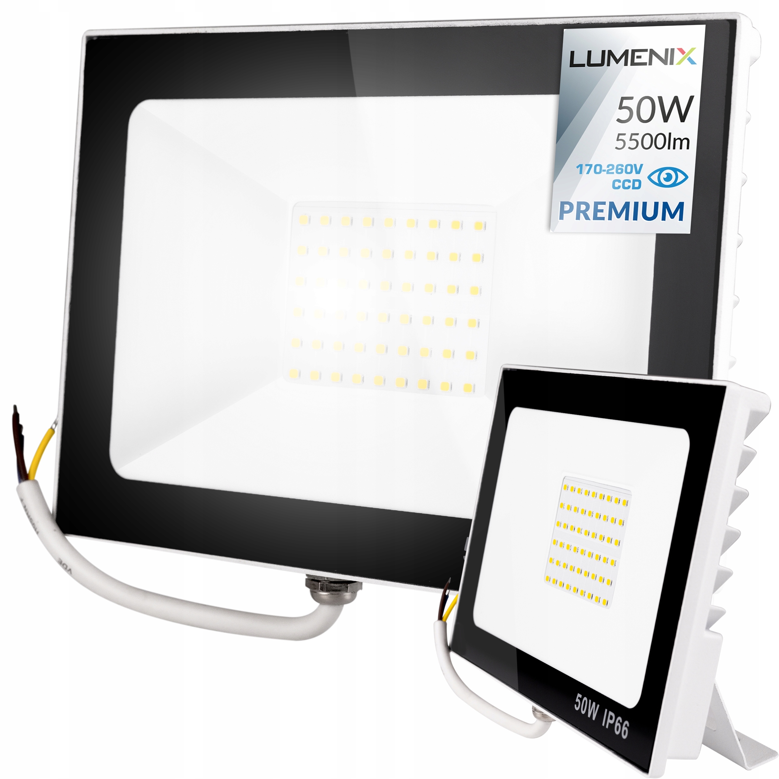 Halogen Reflektor LAMPA robocza NAŚWIETLACZ WODOODPORNY LED 50W 5500lm ...