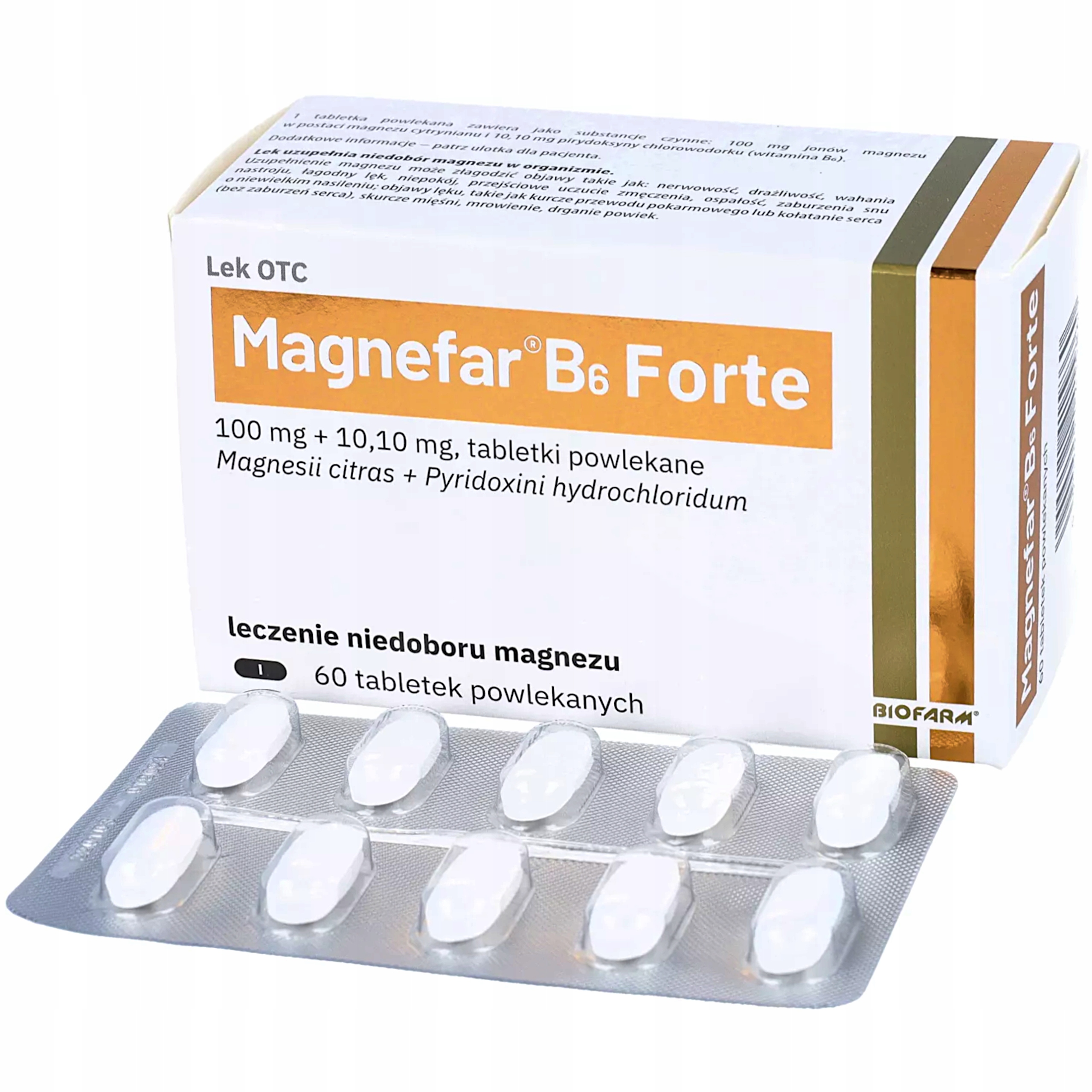 Magnefar B6 Forte magnez + witamina B6 60 tabletek 13790950474 - Allegro.pl