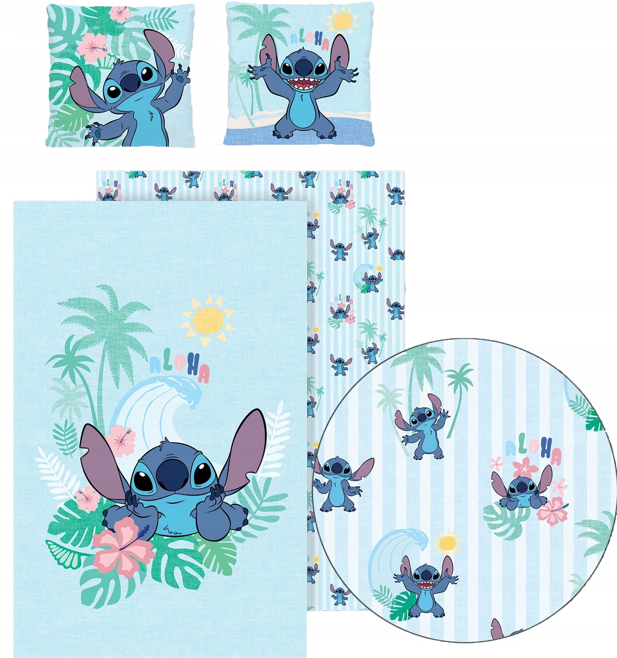 DWUSTRONNA POŚCIEL LILO I STITCH ALOHA POŚCIEL STITCH 140x200 ...