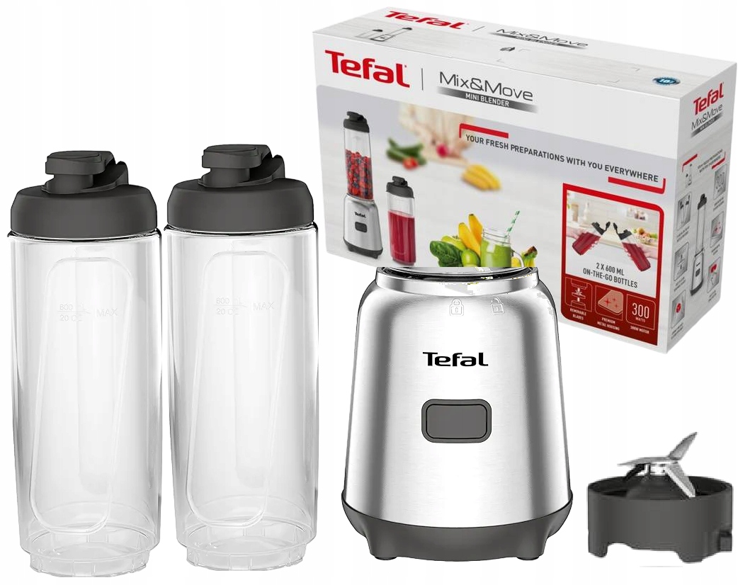 Blender kielichowy Tefal BL15FD30 300 W srebrny/szary - Sklep, Opinie, Cena w Allegro