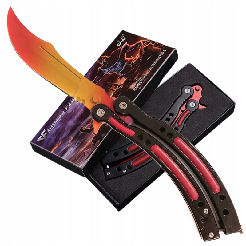 OHNIVÝ NŮŽ MOTÝLKOVÝ SKLÁDACÍ PRO HRÁČE TRÉNINKOVÝ OSTRÝ MOTÝLEK 24CM ...