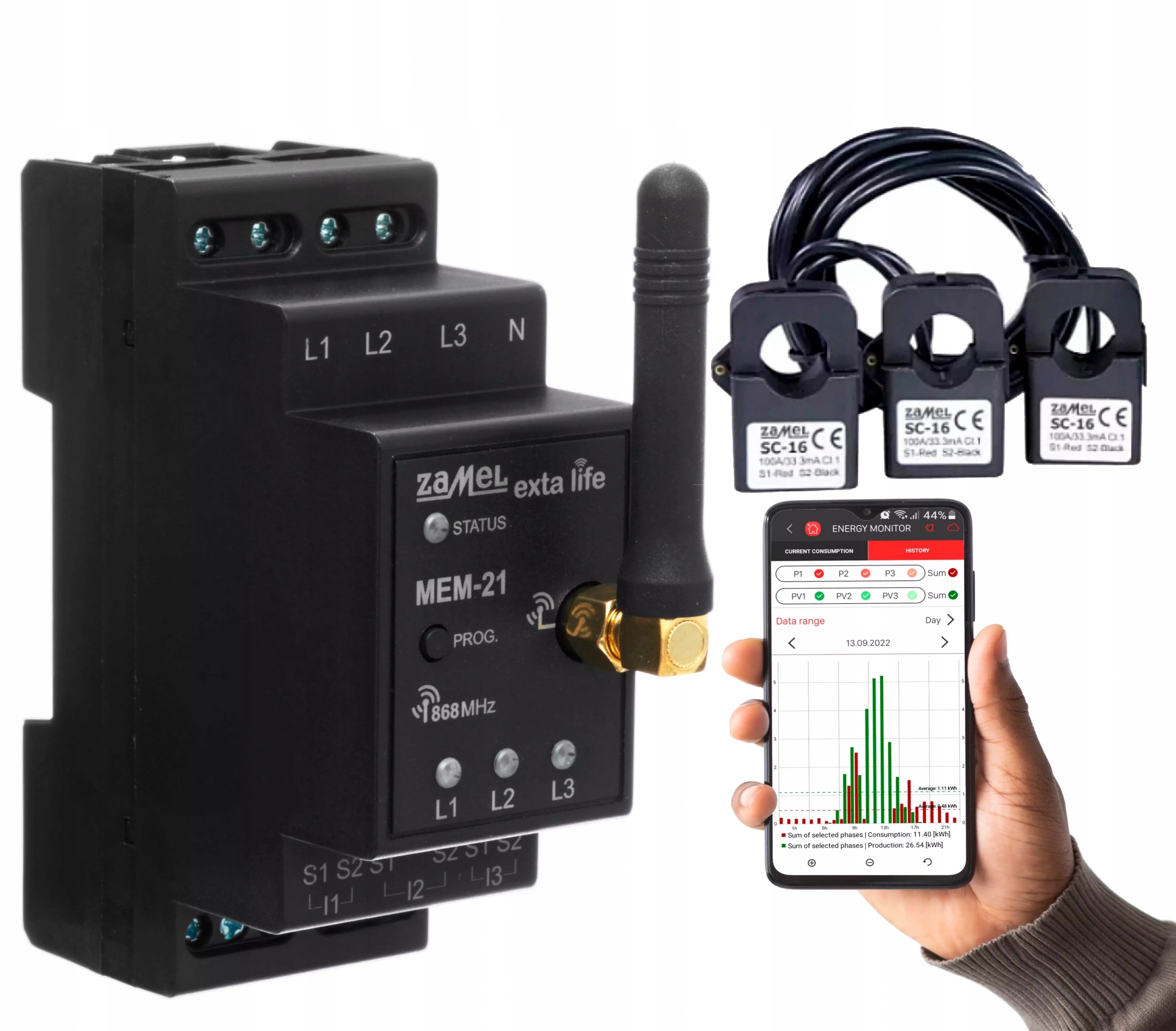 ZAMEL Monitor energii elektrycznej Prądu EXTA LIFE (5903669324652 ...