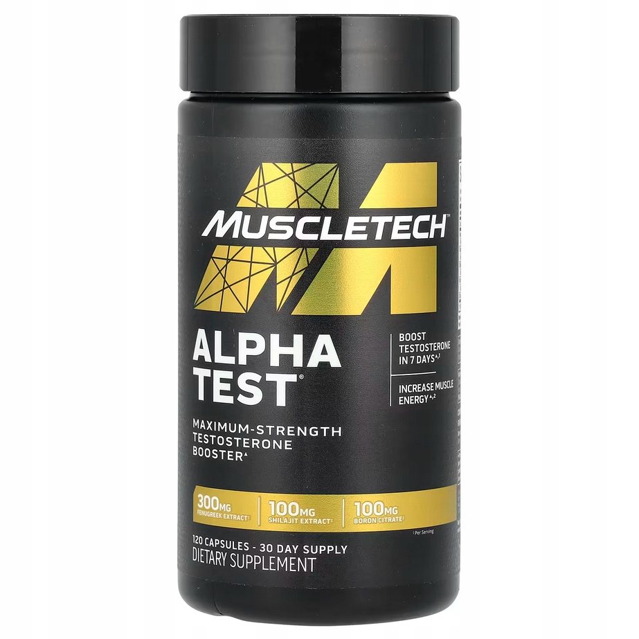 MUSCLETECH ALPHA TEST 120VC BOOSTER TESTOSTERONU KOZIERADKA ŻEŃ-SZEŃ ...