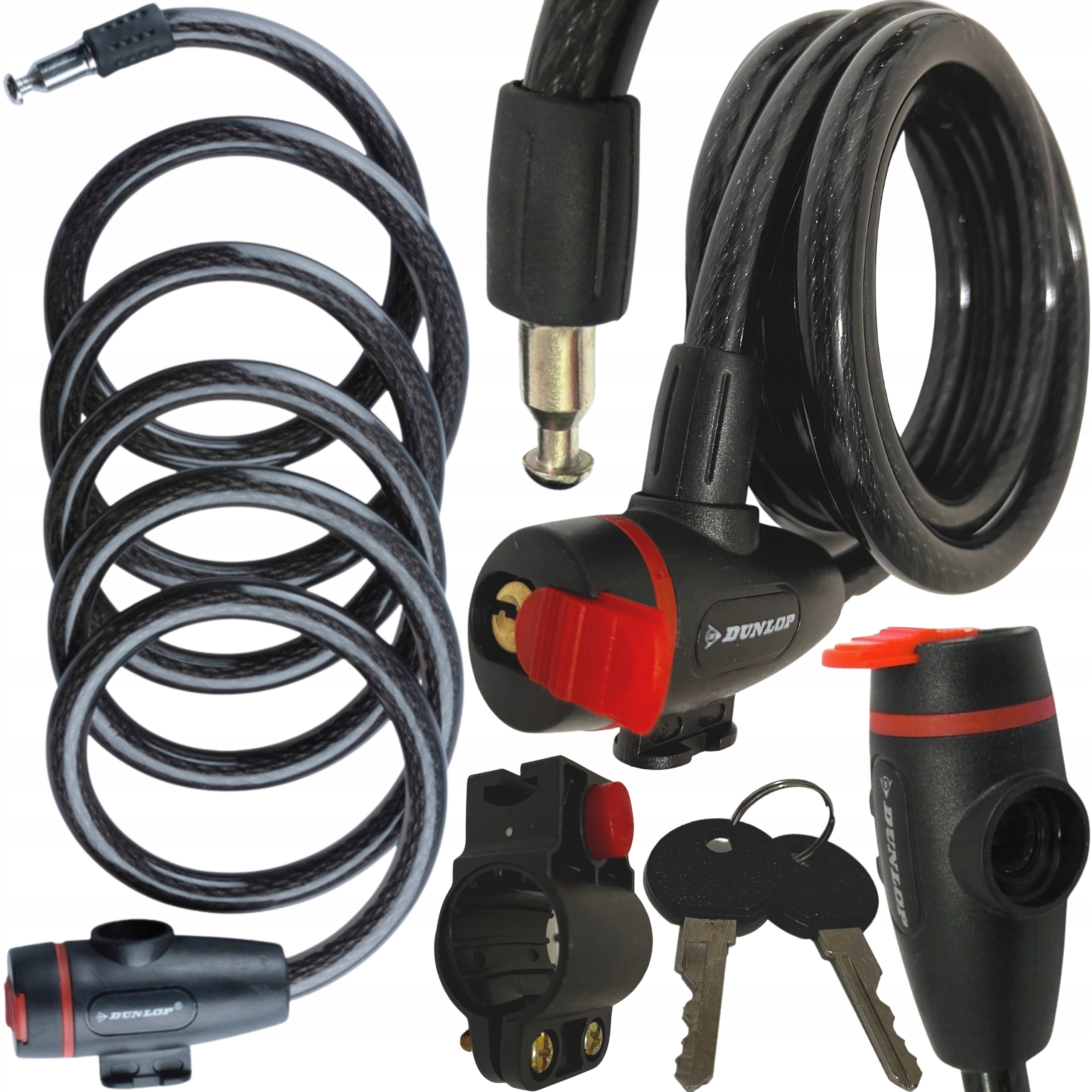 DUNLOP Zapięcie rowerowe LINKA do roweru BLOKADA 12 mm x 180 cm + uchwyt - 8711252563763 ...