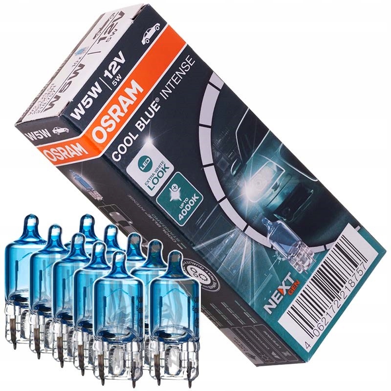 Żarówki W5W OSRAM Cool Blue Intense 12V 5W T10 - White Look 4000K, 10 ...
