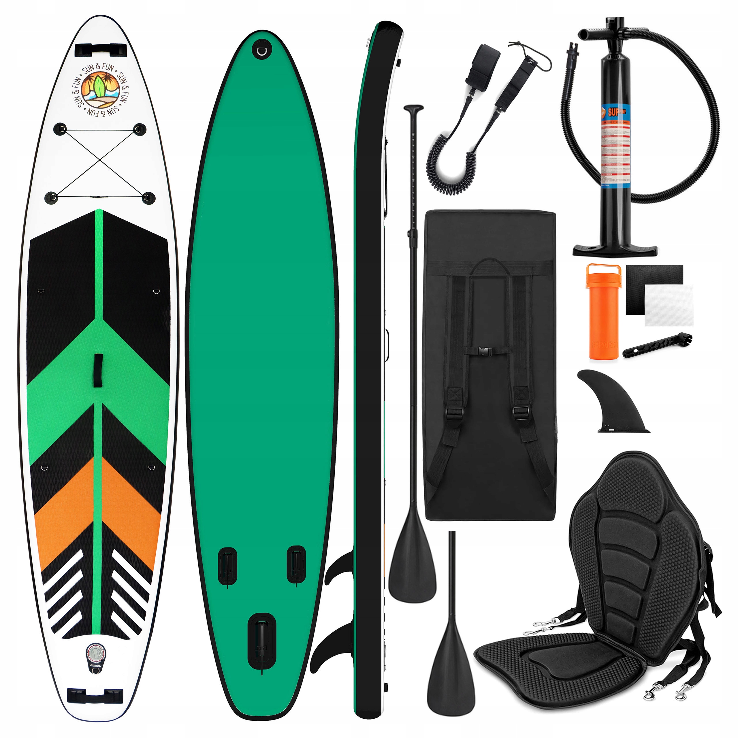 DESKA SUP DO PŁYWANIA PADDLE BOARD 350 CM POMPOWANA ZESTAW SIEDZISKO ...