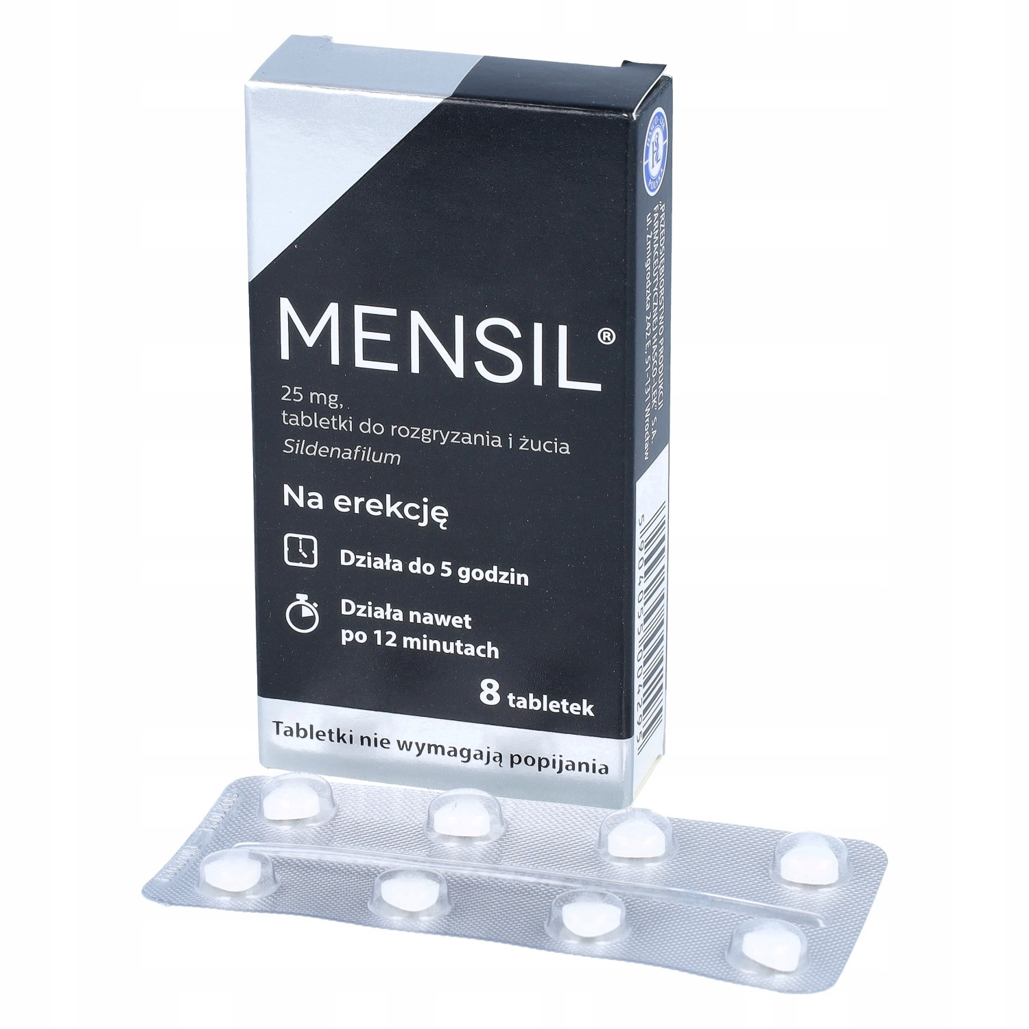MENSIL 25MG 8 TABLETEK syldenafil; sildenafil (5904055004295) • Cena ...